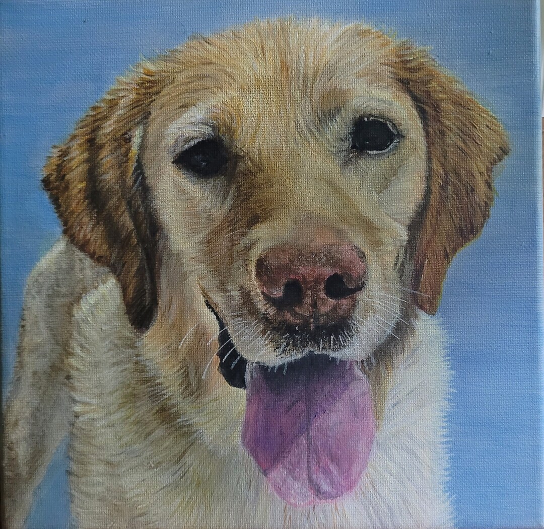 Custom Hand Painted Pet Portrait, Acrylic Painting on Canvas, Animal ...