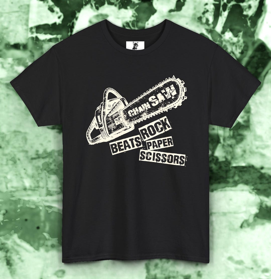Chainsaw Beats Rock Paper Scissors T-shirt - Etsy