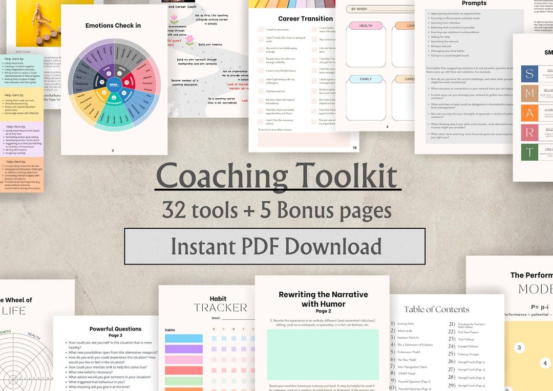 Coaching Toolkit | Coach Worksheets | Bundle | Life Coaching | Personal ...