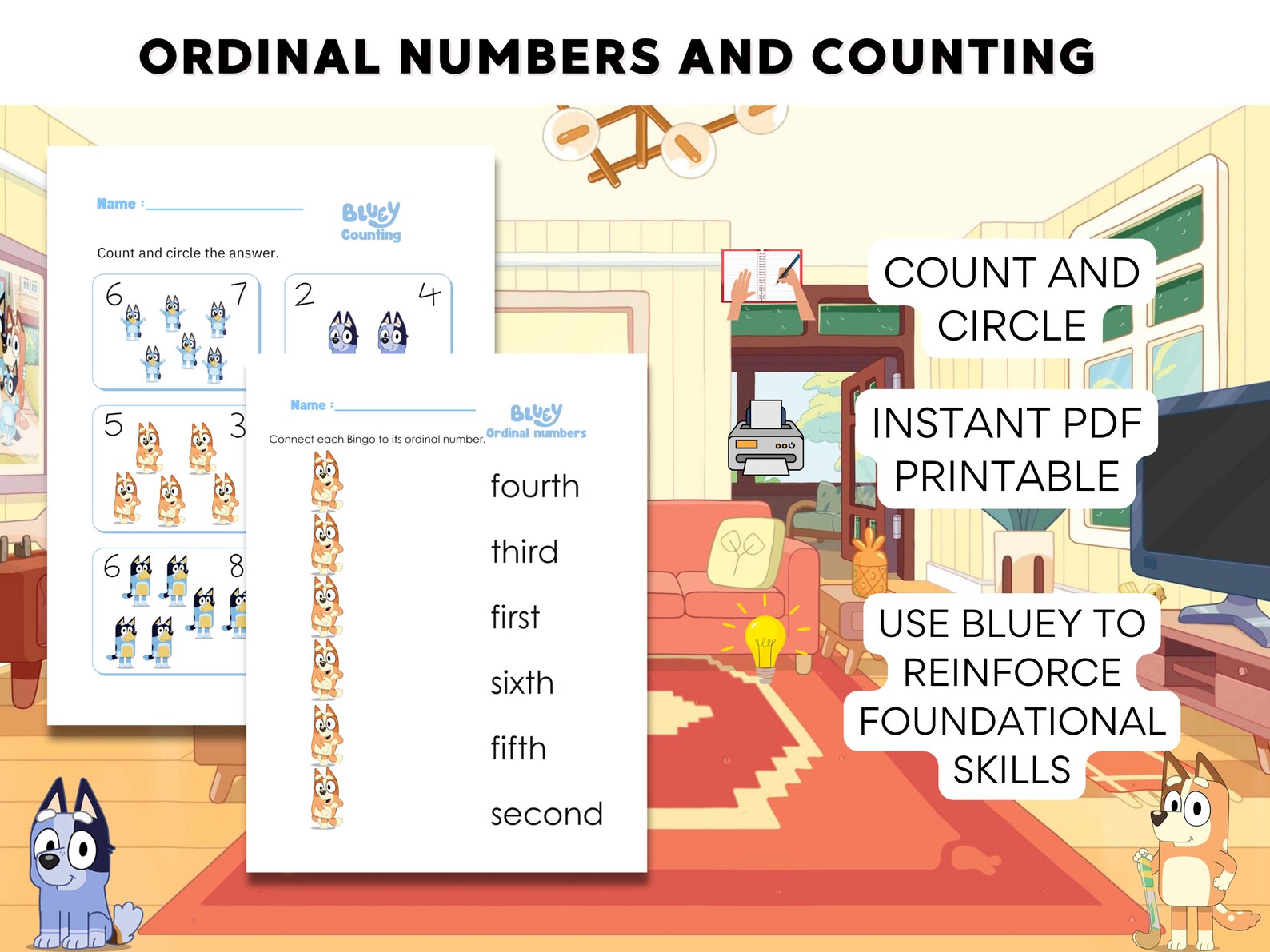 Kindergarten Blue Dog Counting and Numbers Bundles. 11 Activities. - Etsy