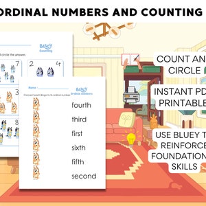 Kindergarten Bluey Counting and Numbers Bundles. 11 Activities. - Etsy