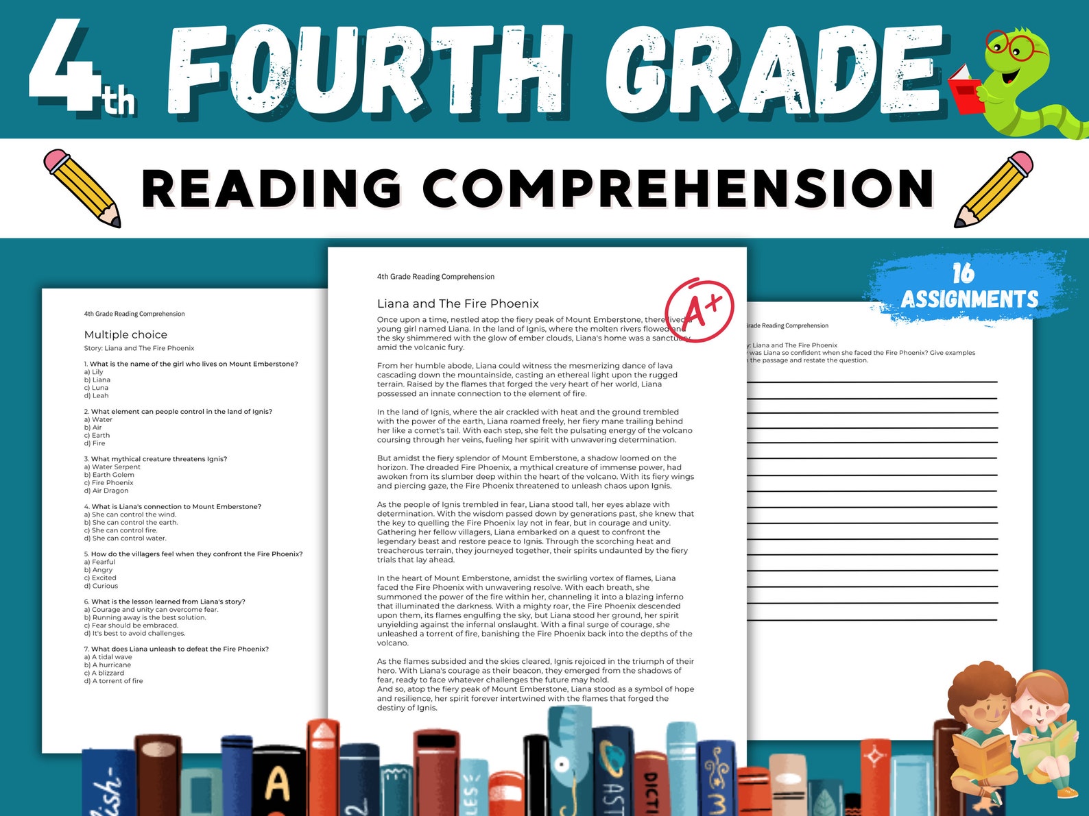 4th Grade Reading Comprehension Bundle 16 Assignments + Bonus Sight ...