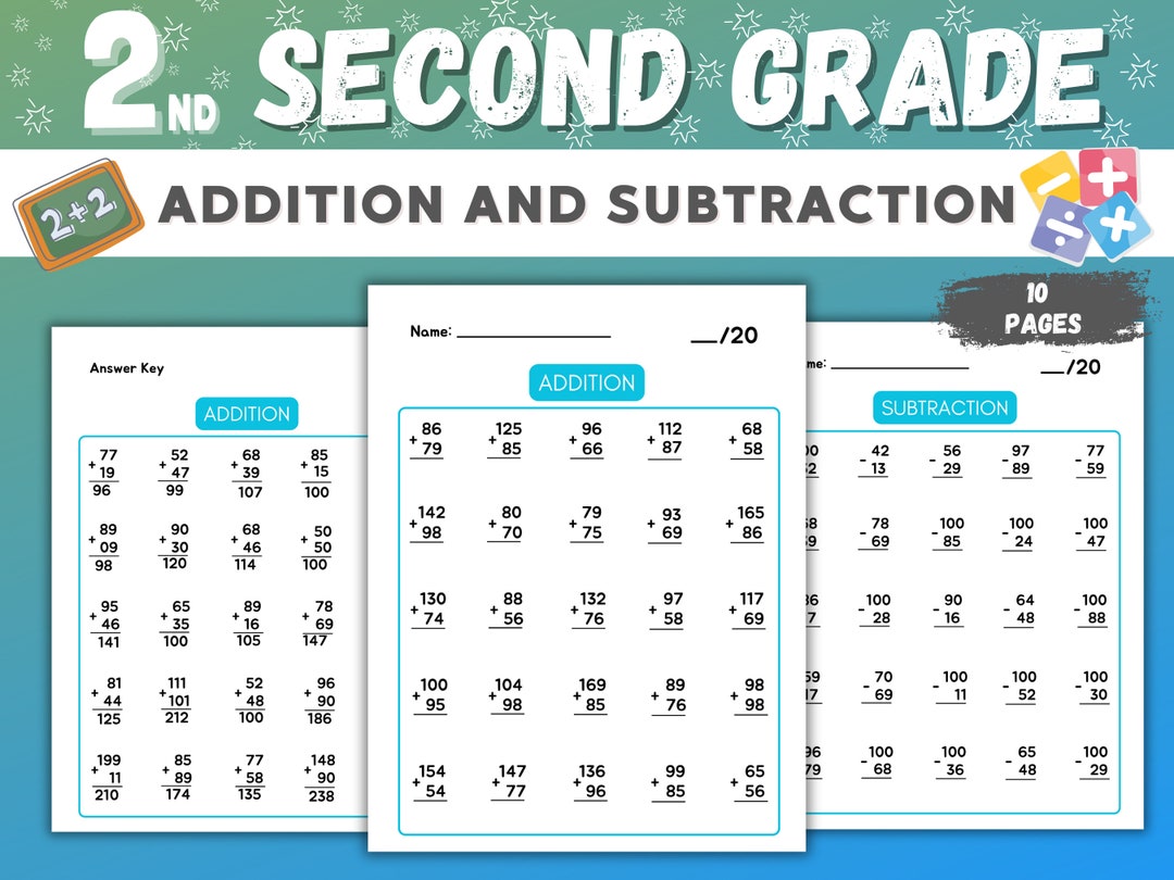 2nd Grade Addition and Subtraction Bundle - Etsy