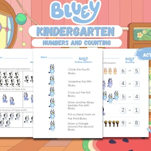 Kindergarten Bluey Counting and Numbers Bundles. 11 Activities. - Etsy