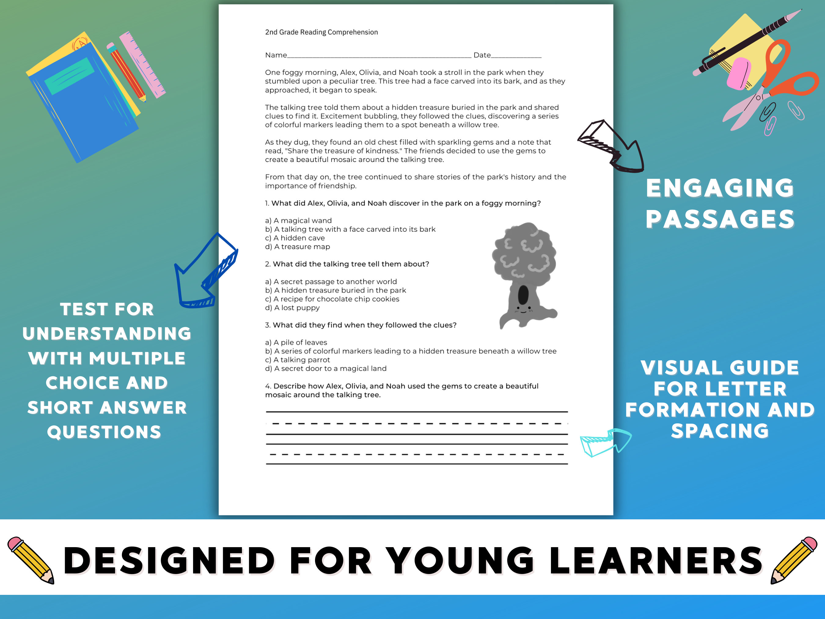 2nd Grade Reading Comprehension Bundle 15 Pages - Etsy