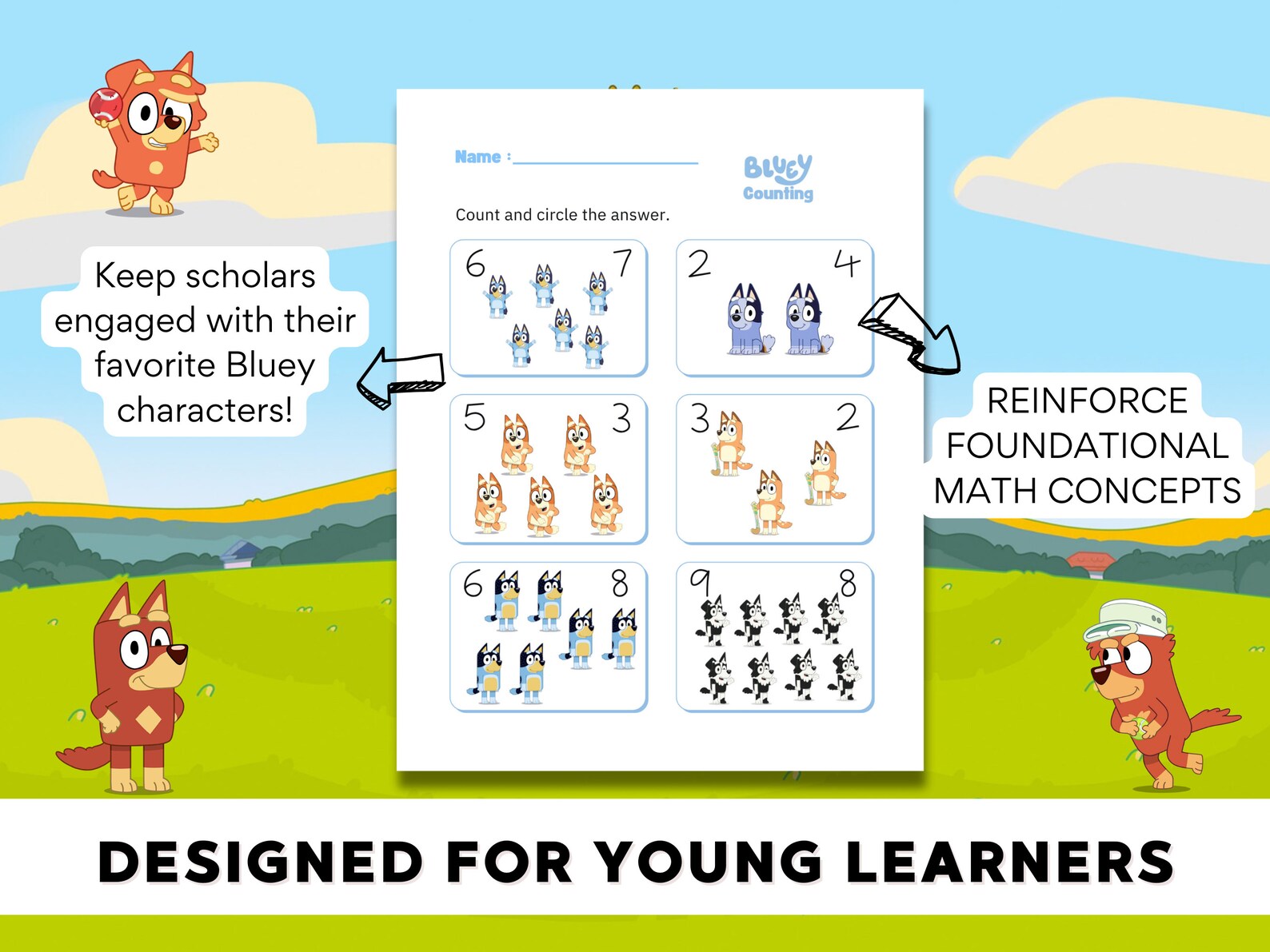 Kindergarten Bluey Counting and Numbers Bundles. 11 Activities. - Etsy