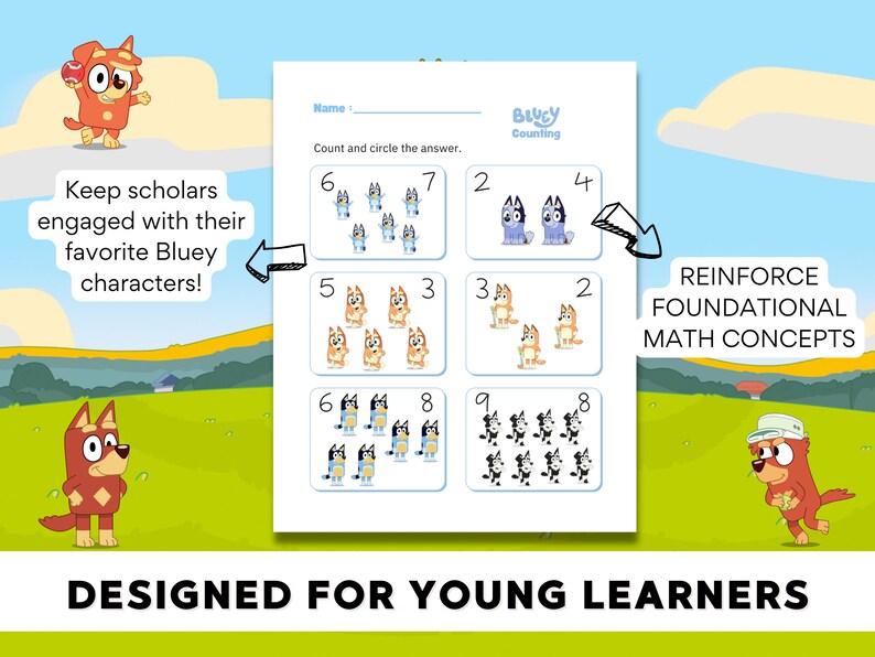 Kindergarten Bluey Counting and Numbers Bundles. 11 Activities. - Etsy