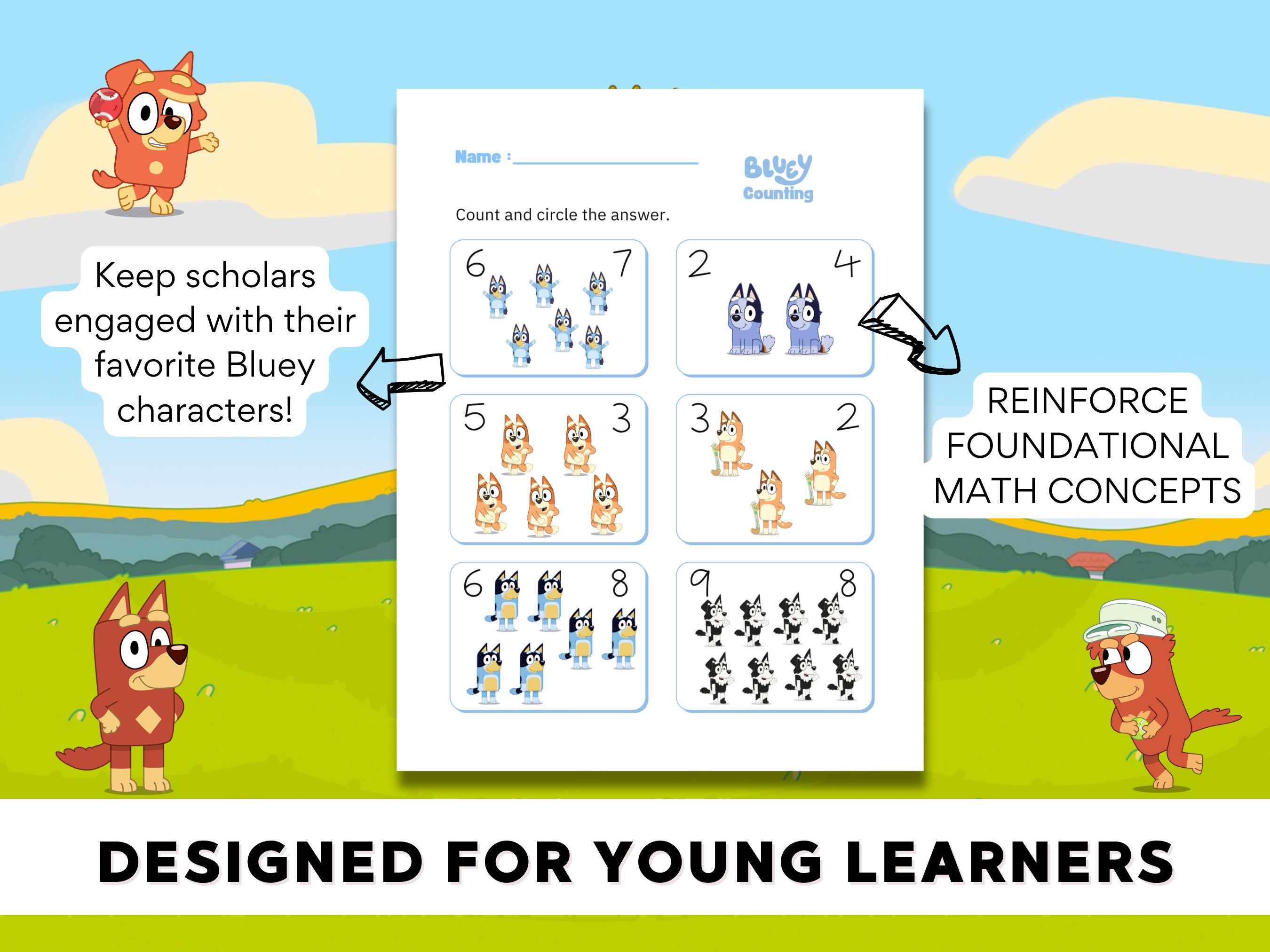 Kindergarten Bluey Counting and Numbers Bundles. 11 Activities. - Etsy