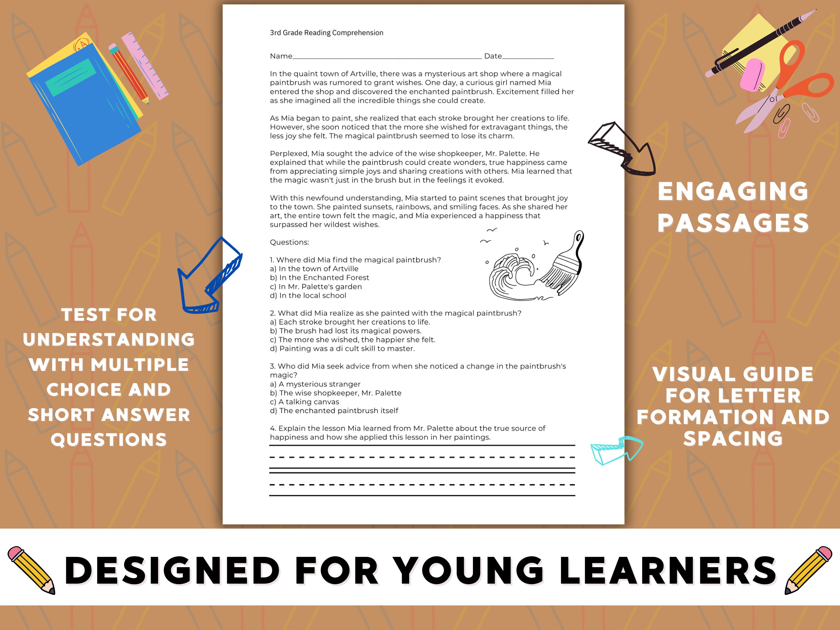3rd Grade Reading Comprehension Bundle 15 Pages - Etsy