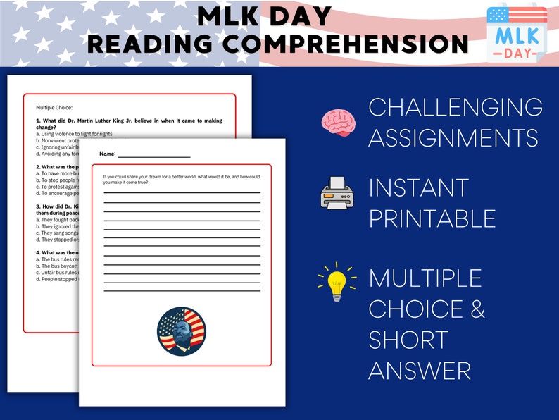 3rd Grade Black History Month Martin Luther King Jr Reading ...
