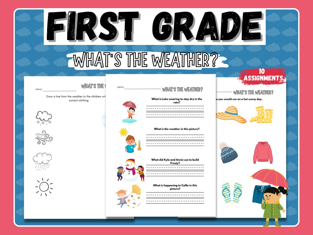 1st Grade Weather Bundle 10 Assignments 10 Pages - Etsy