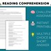 4th Grade Reading Comprehension Bundle 16 Assignments + Bonus Sight ...