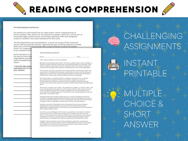 5th Grade Reading Comprehension Bundle - Etsy