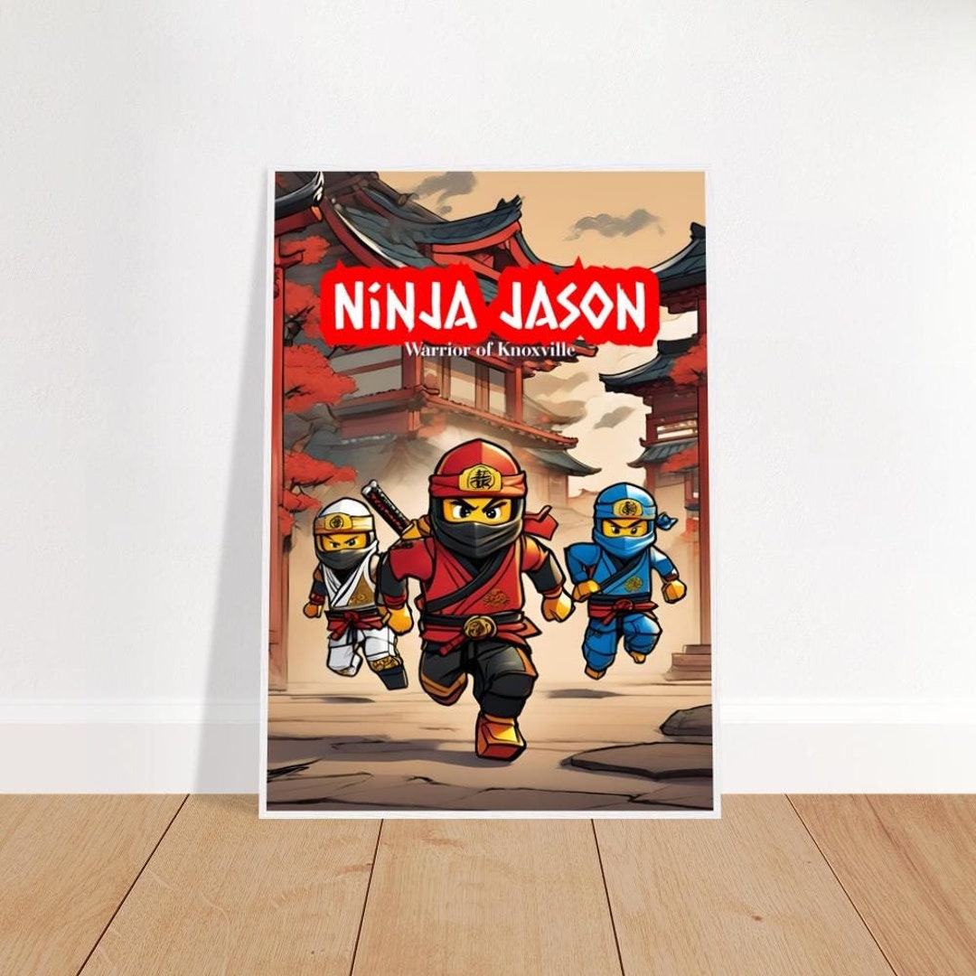 PERSONALIZED - Ninja Wall Art Boys Room - Ninja Posterwall Decoration ...
