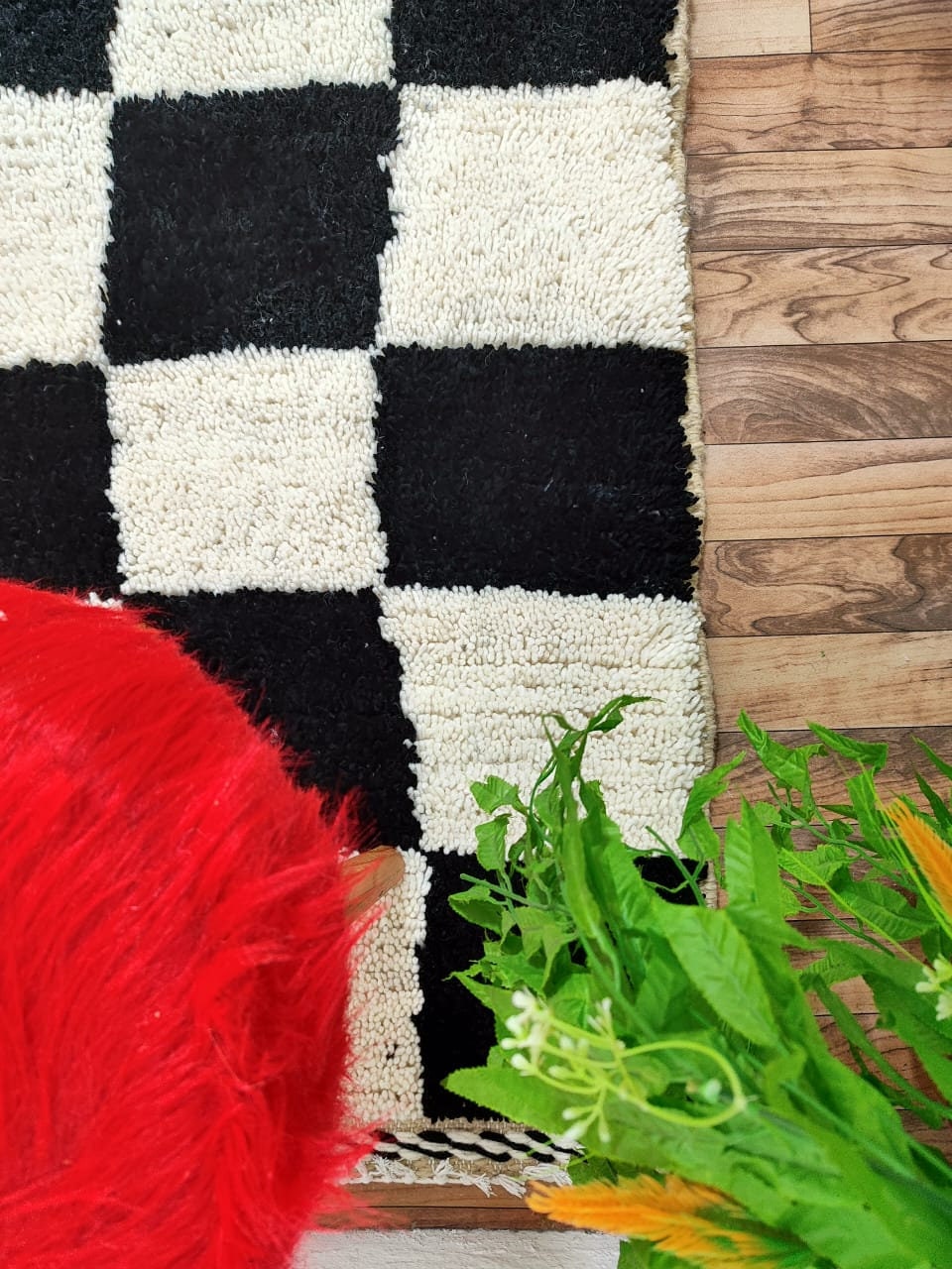Black and White Checkered Rug, Moroccan Berber Checkered Rug, Checkered ...