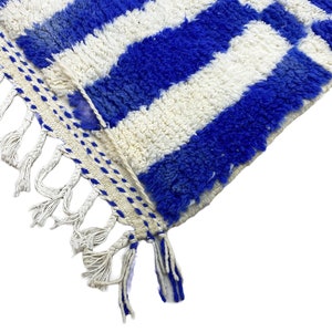 Large Blue and White Checkered Rug, Moroccan Berber Checkered Rug ...