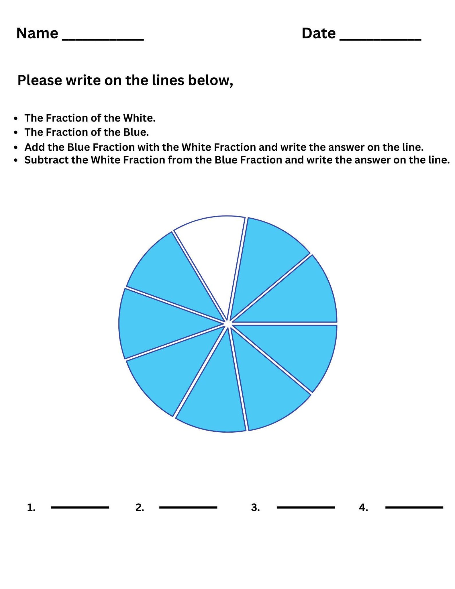 Fractions Worksheet for Kids-digital Download Math Worksheet-digital ...