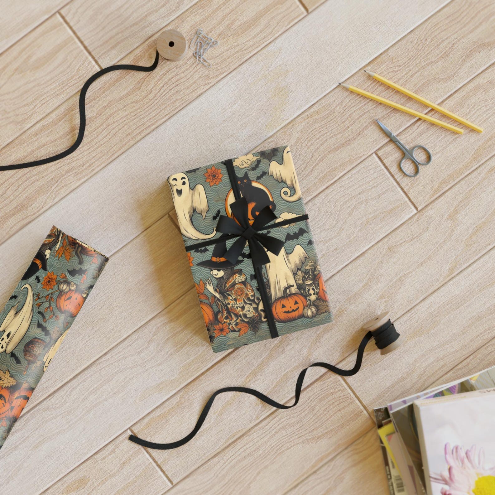 Halloween Wrapping Paper Roll - Halloween Gift Wrap - Back to School ...