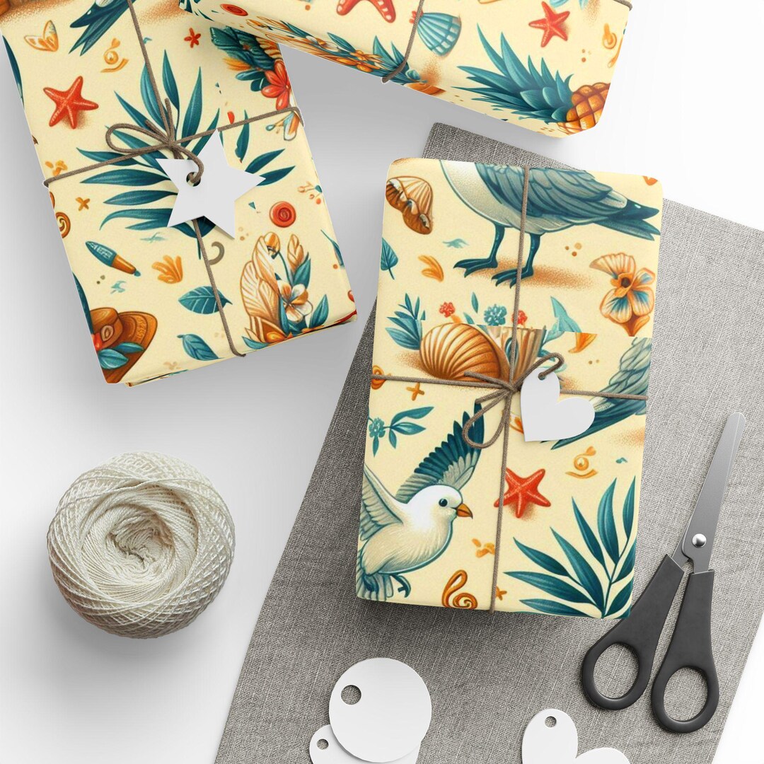 Blue Birds Wrapping Papers Parrots Gift Wrap Bird Themed Wrapping Paper ...