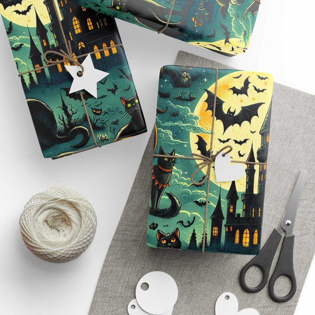 Halloween Wrapping Paper Roll Halloween Gift Wrap Back to School Spooky ...
