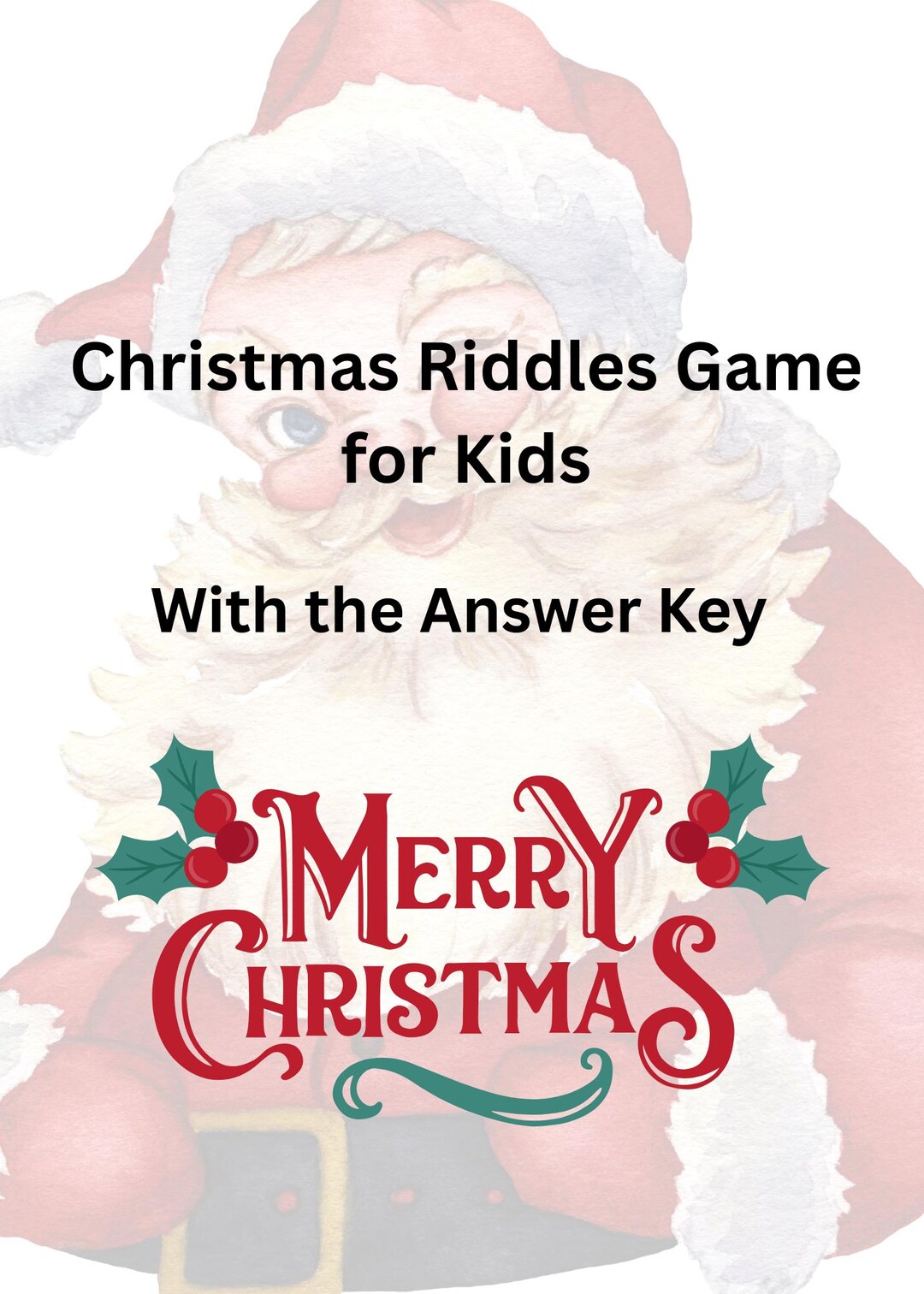 Christmas Riddles for Kids and Teachers - Classroom Printable Games ...