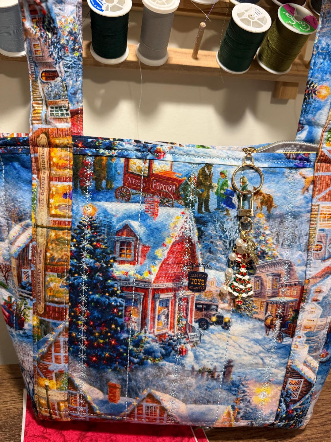 Christmas Village Tote Bag, Shoulder Purse - Etsy