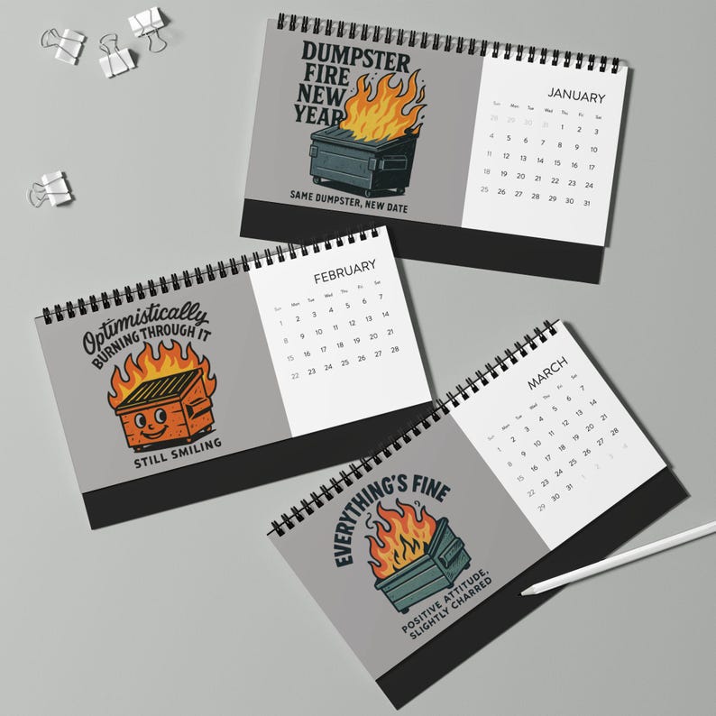 2026 Dumpster Fire Calendar: A Year of Sarcastic Wisdom, Spicy ...