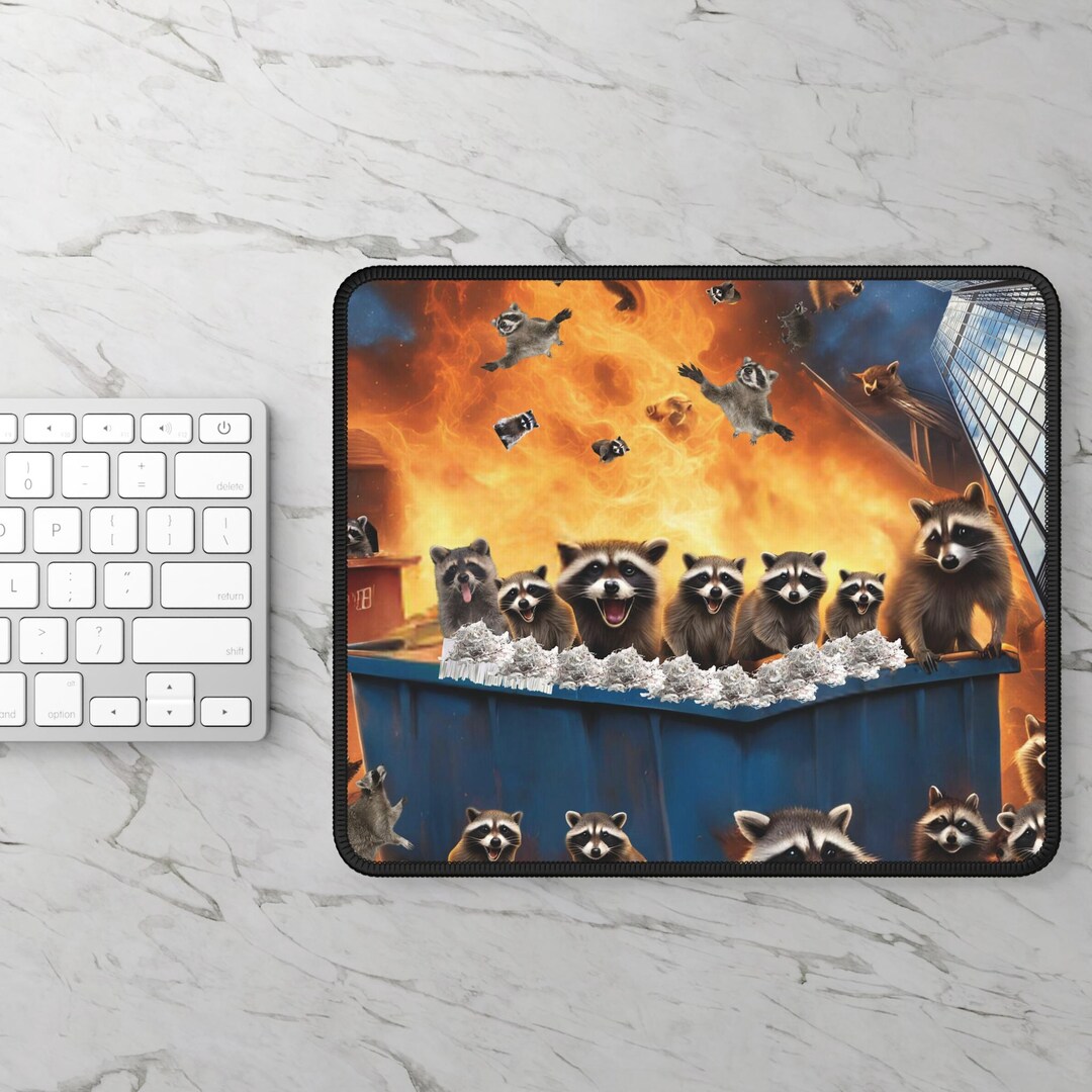 Funny Raccoon Dumpster Fire Mouse Pad: Office Desk Decor - Etsy
