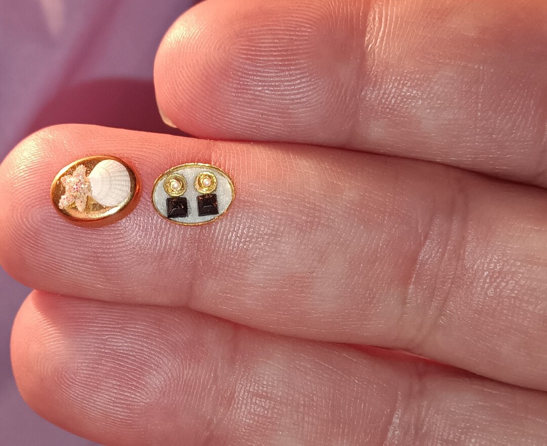 OOAK 1/12 Scale Artisan Tiny Jewel Box With Two Sets of Earrings ...