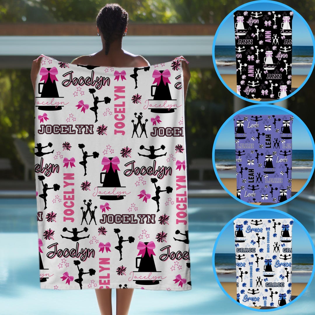 Custom Cheerleader Beach Towel Girl Cheerleader Gift Senior Night Cheer ...