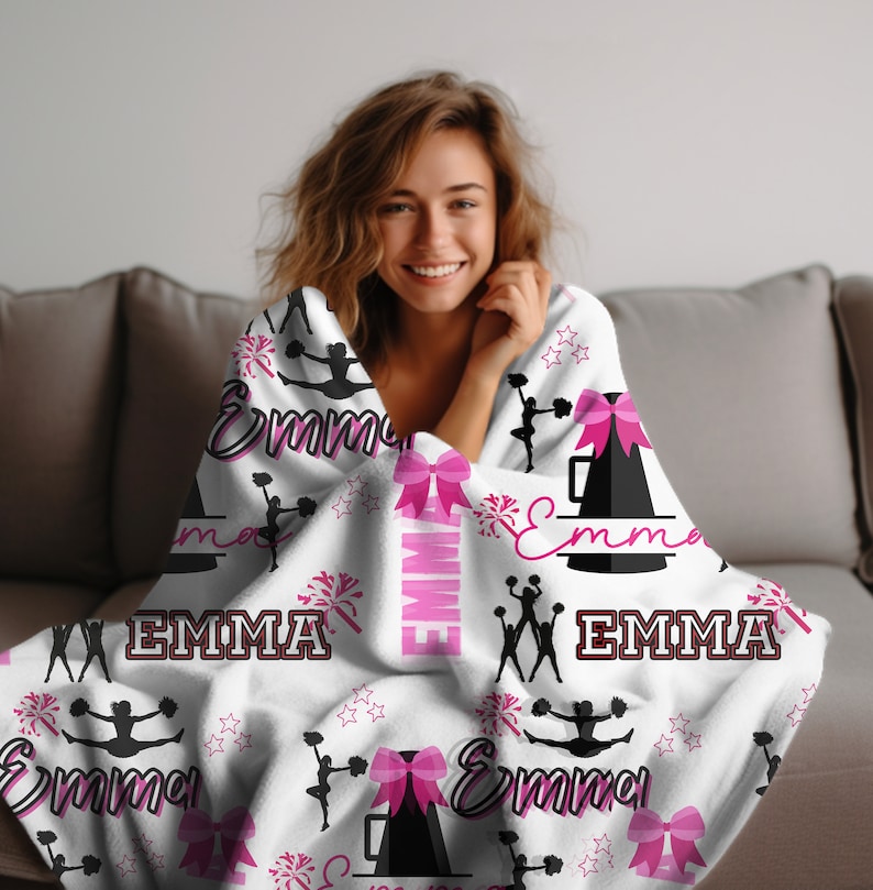 Custom Cheerleader Blanket Gift for Cheerleading Gifts for Senior Cheer ...