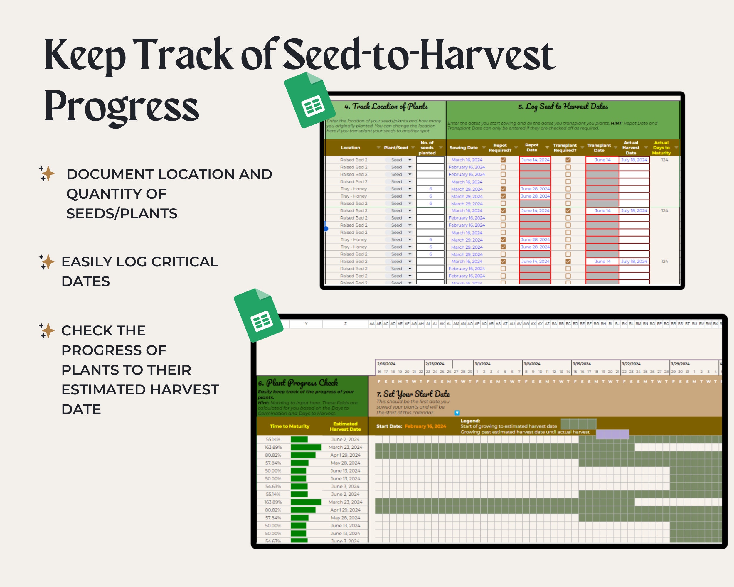 Garden Tracker Google Sheets Template Garden Planner Outdoor Gardening ...
