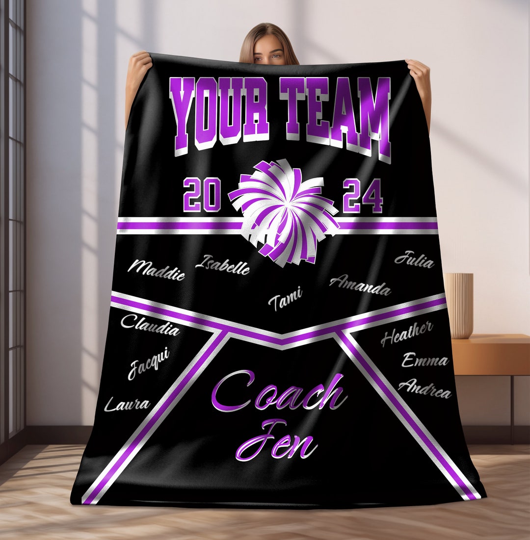 Custom Cheer Coach Blanket Gift From Team Cheer Coach Gift With ...