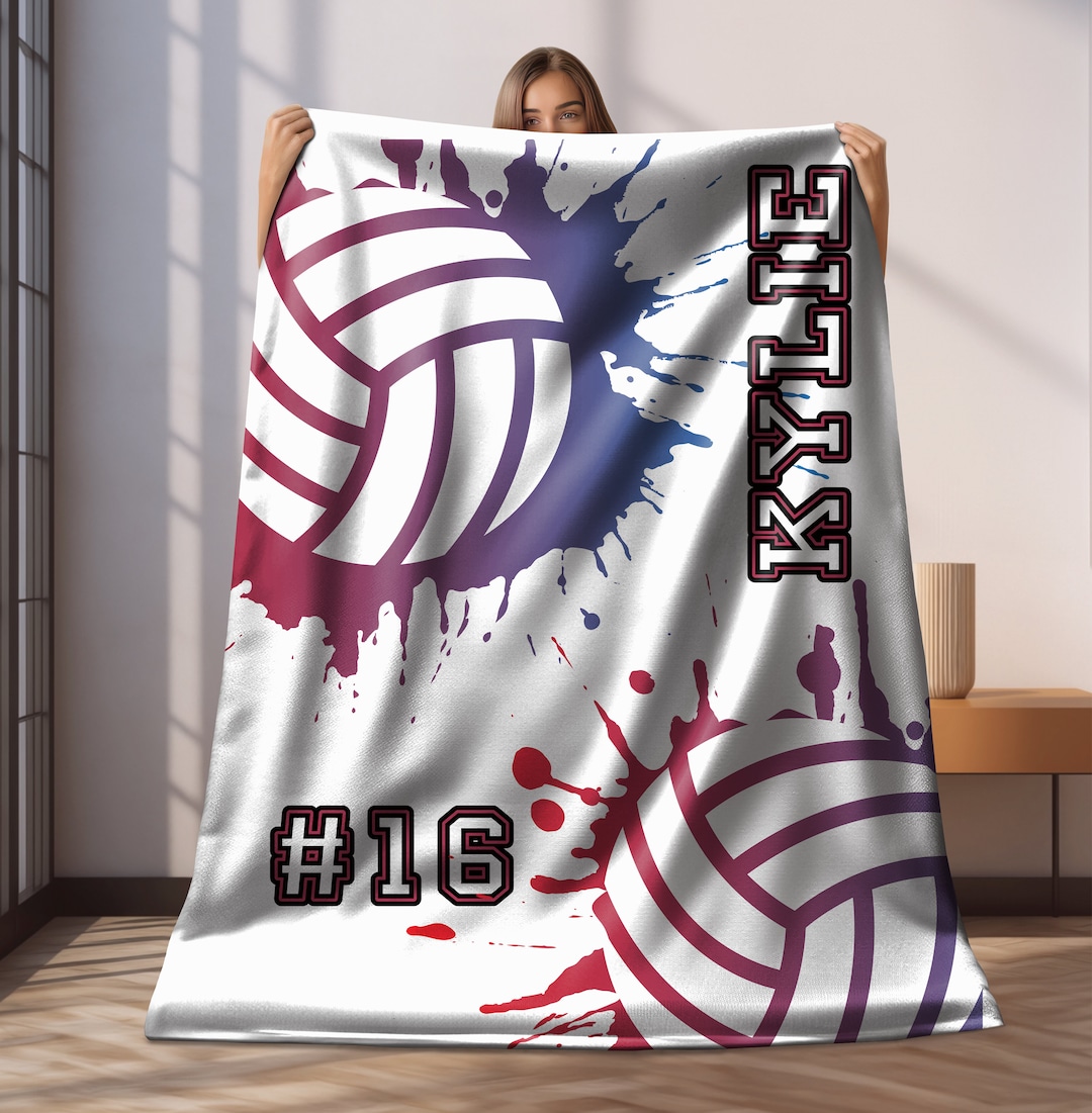 Custom Volleyball Blanket Gift for Volleyball Player Personalized ...