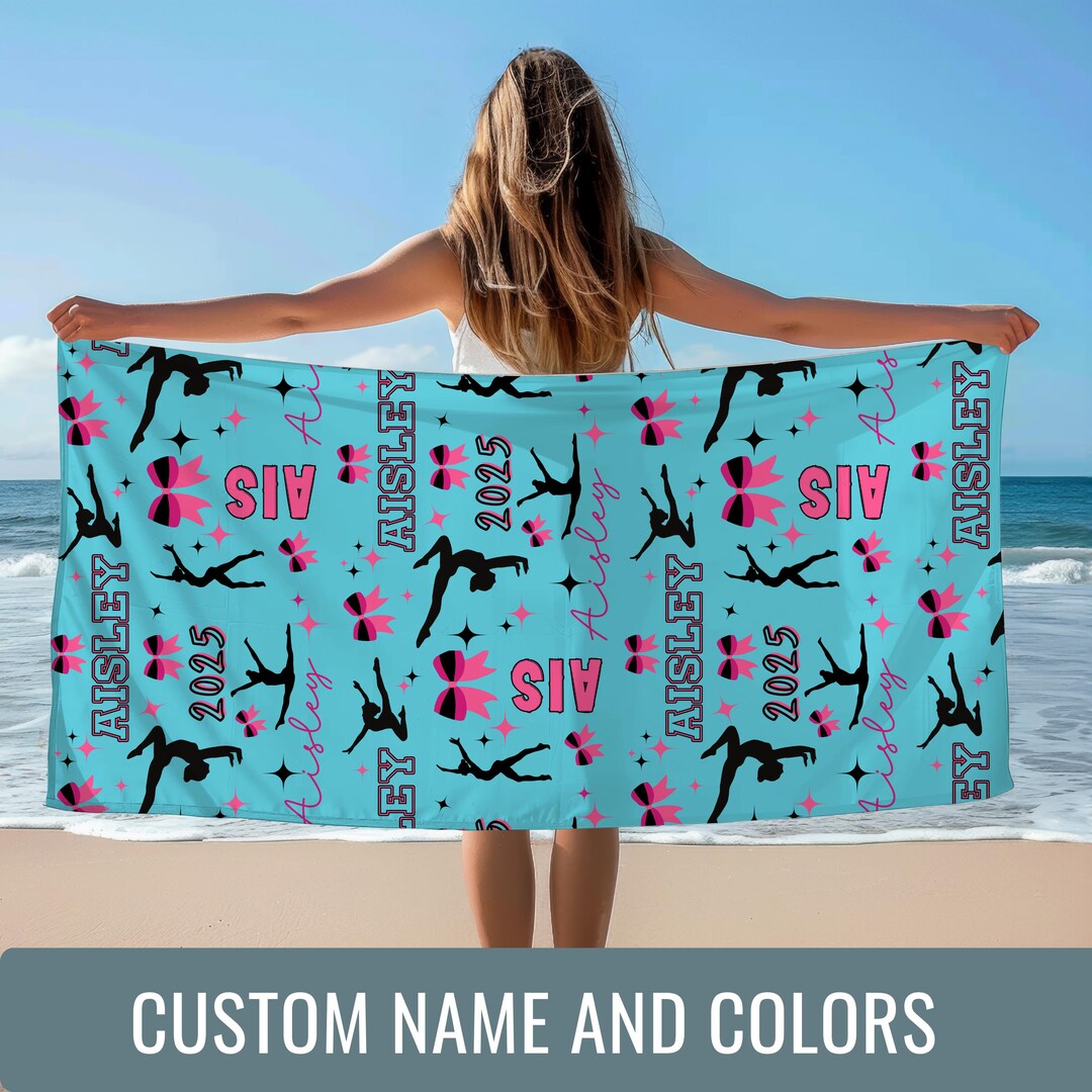 Gymnastics Beach Towel Custom Gymnastics Gift for Senior Graduation ...