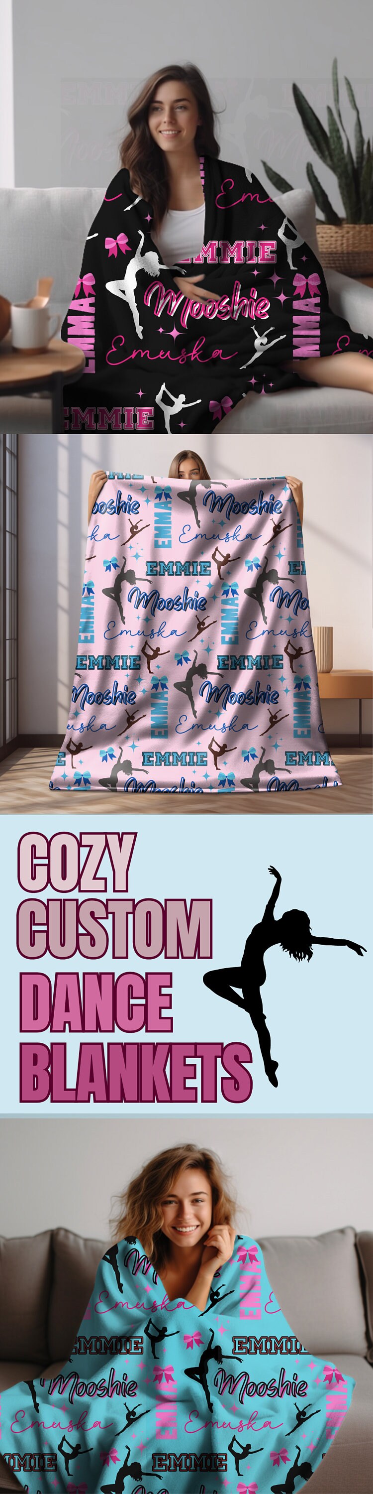 Dance Blanket Personalized Dance Gift for Girls Custom Gift for Dancer ...