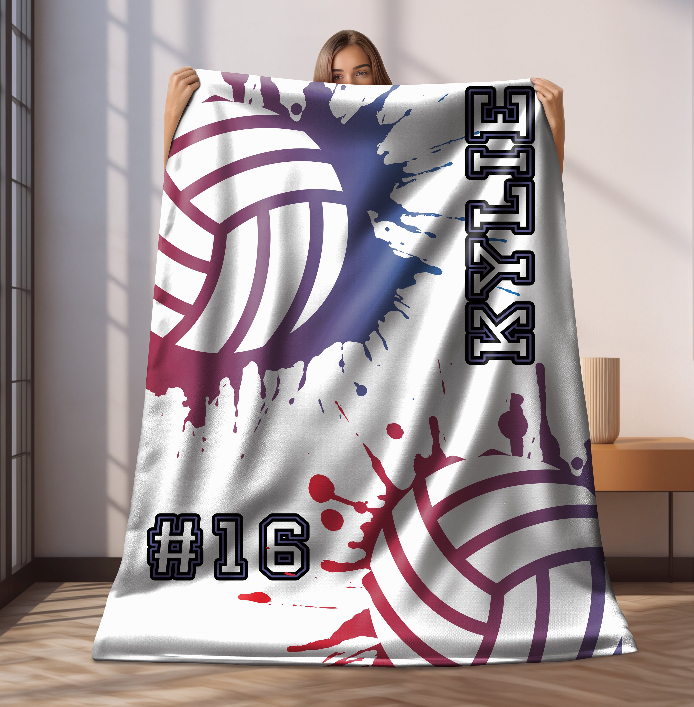 Custom Volleyball Blanket Gift for Volleyball Player Personalized ...