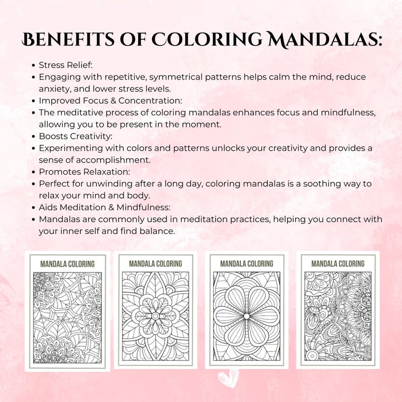 50 Mandala Coloring Pages, Adult Digital Coloring Book, Printable ...