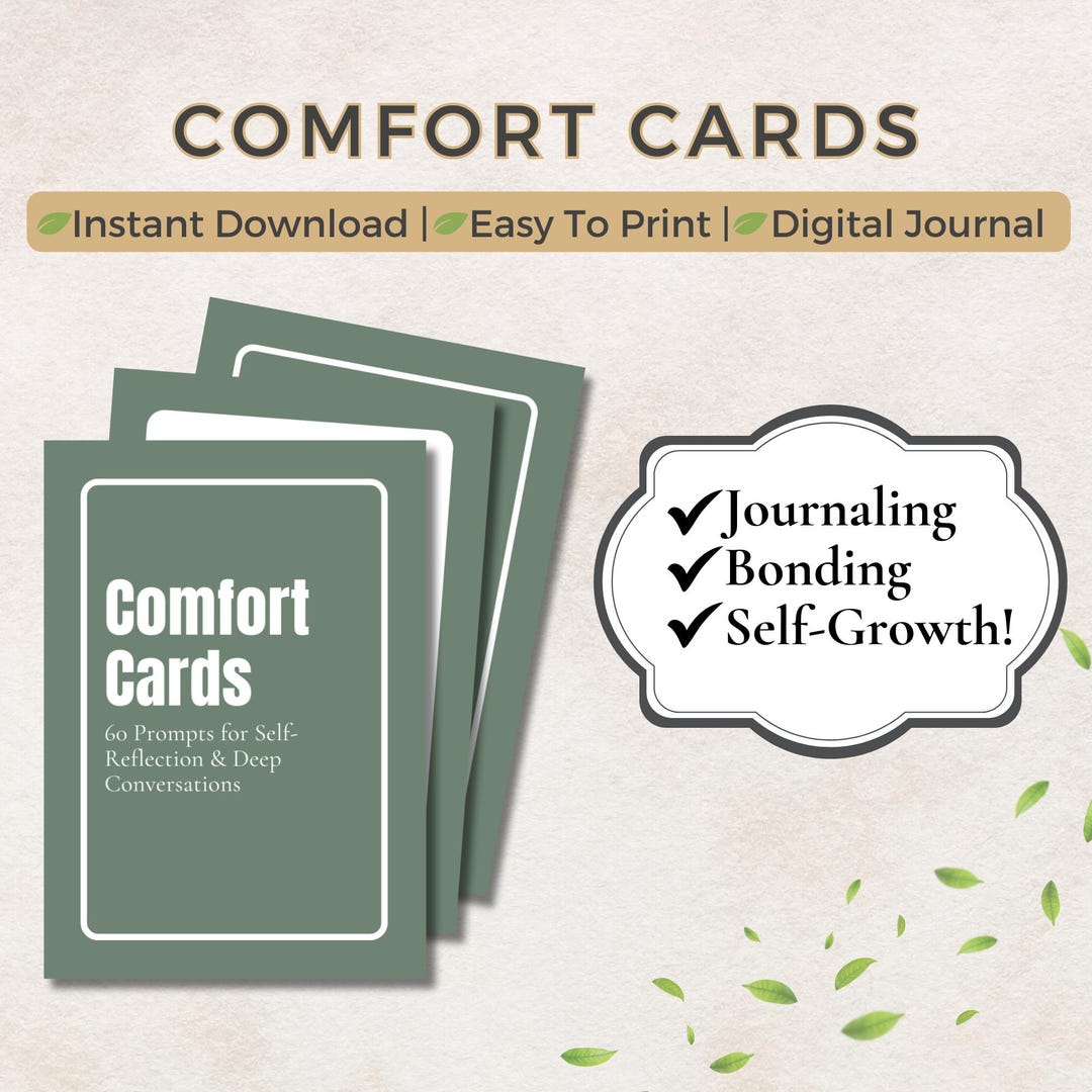 Comfort Cards: 60 Mental Health Conversation Starters | Printable Self ...