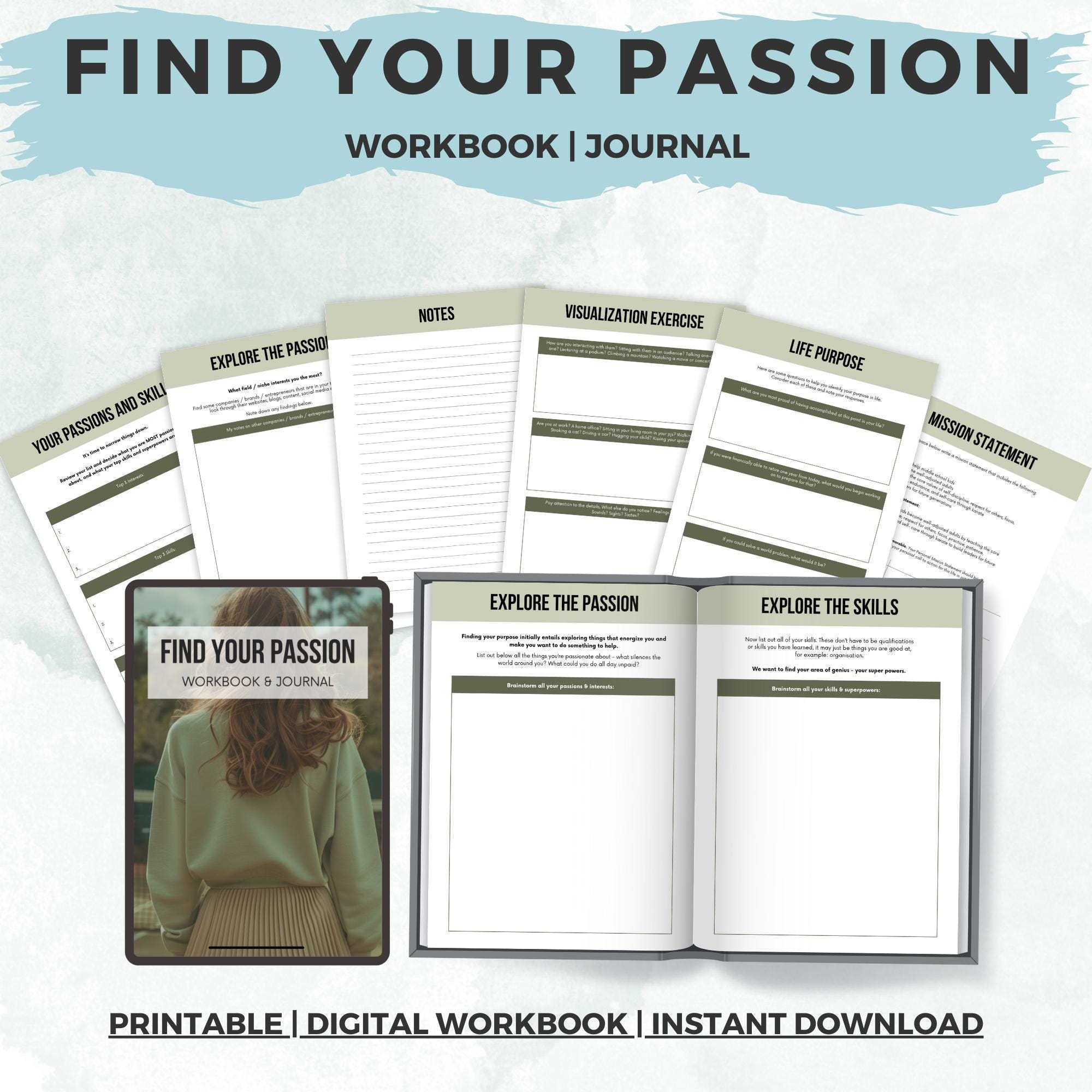 Find Your Passion Workbook: Printable Self-discovery Journal (digital ...