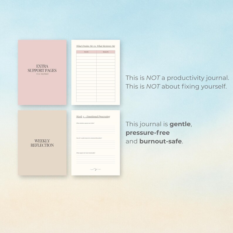 Burnout Recovery Journal for Women | Gentle 30 Day Self Care Digital ...