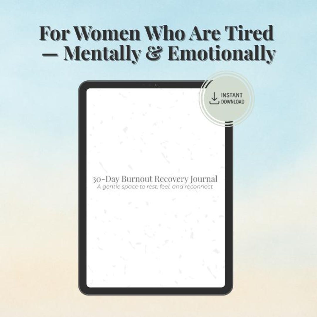 Burnout Recovery Journal for Women | Gentle 30 Day Self Care Digital ...