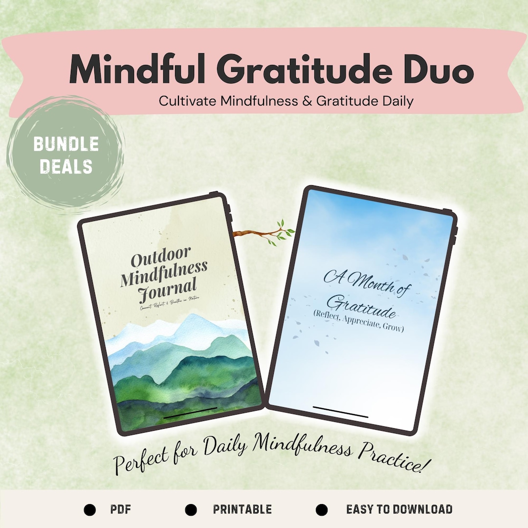 Gratitude Journal Bundle: 30-day Mindfulness & Outdoor Prompts ...