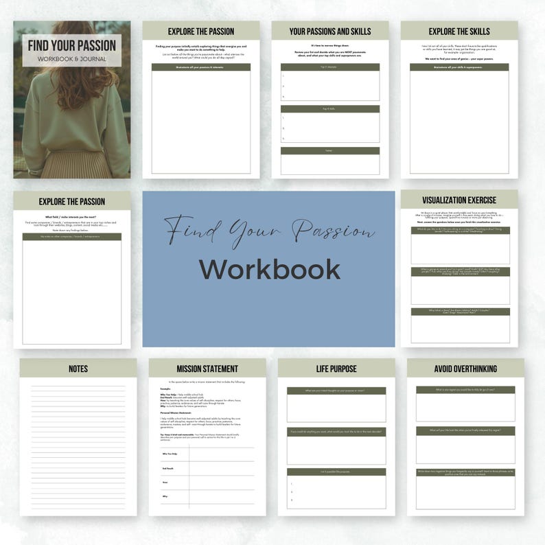 Find Your Passion Workbook: Printable Self-discovery Journal (digital ...