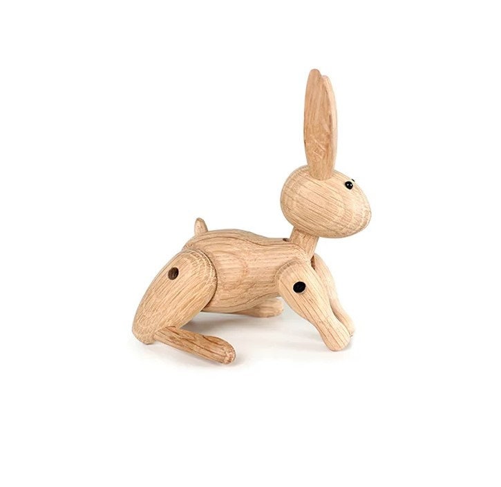 Handmade Wooden Rabbit, Rabbit Sculpture, Wooden Rabbit Statue, Gift ...