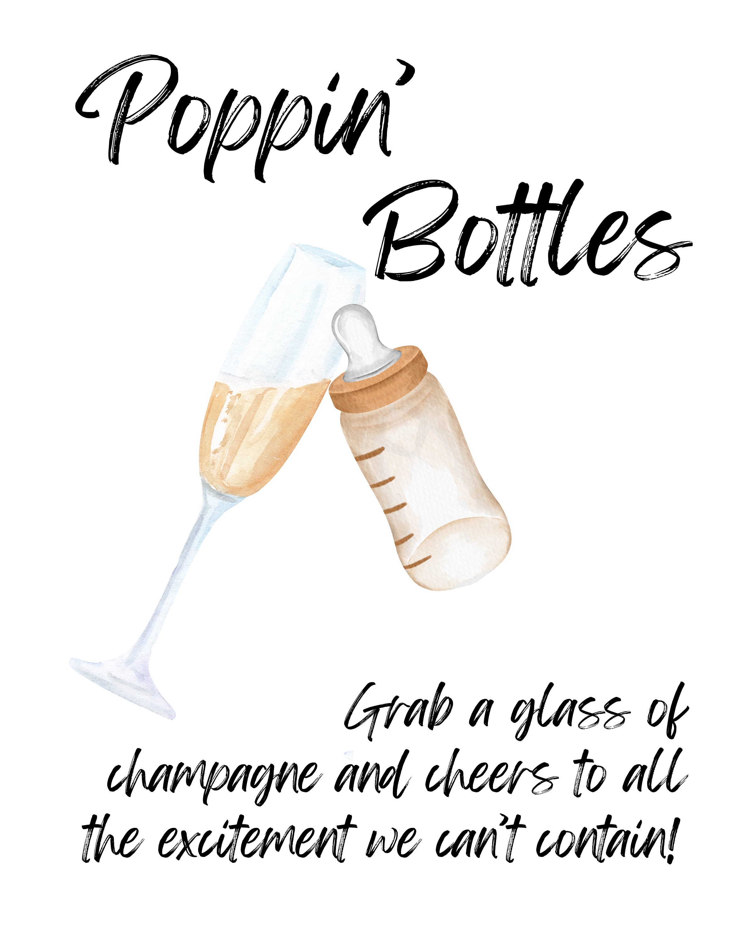 Poppin' Bottles Baby Shower Sign - Etsy