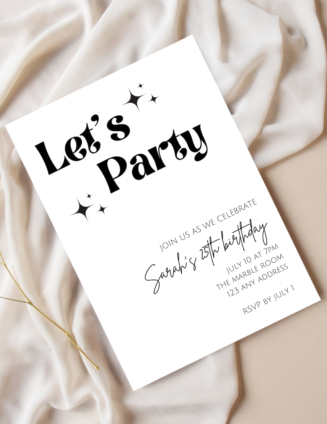 Let's Party Invitation Template-digital DOWNLOAD - Etsy