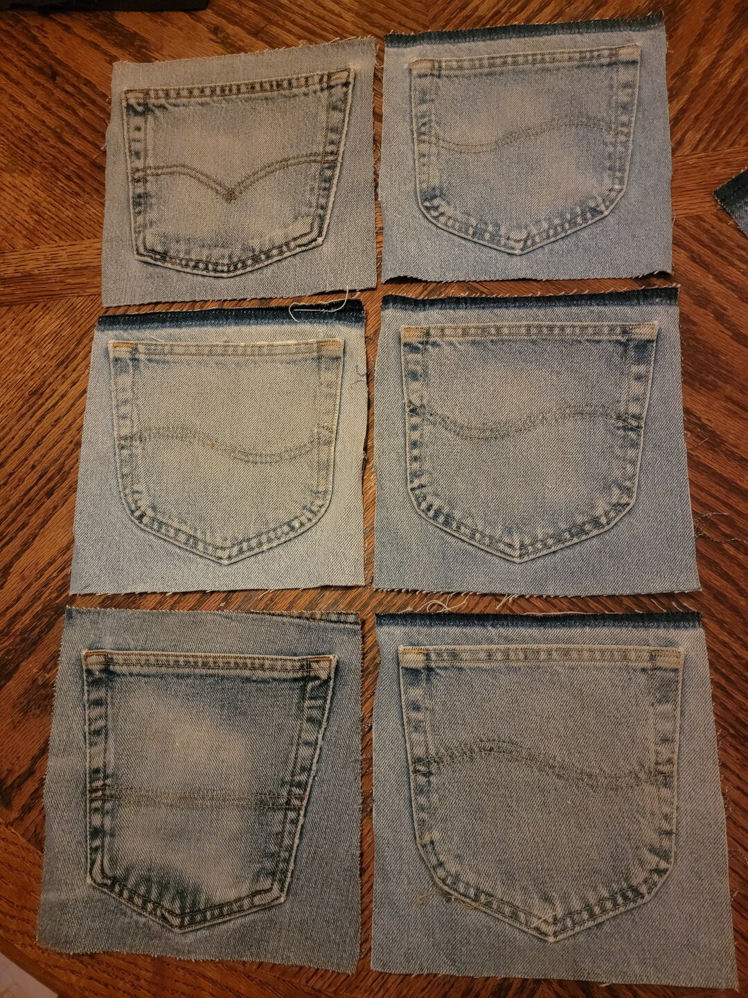 6 Denim Pockets Light Blue Shades Clean Jean Pockets Back - Etsy