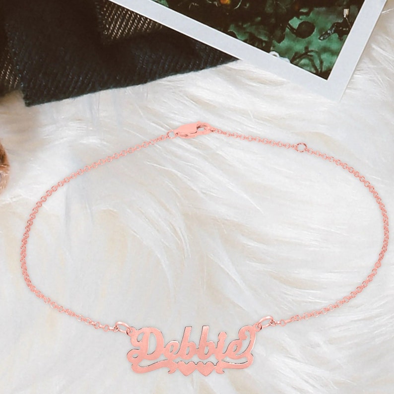 Script Nameplate With Double Heart Tail - Etsy