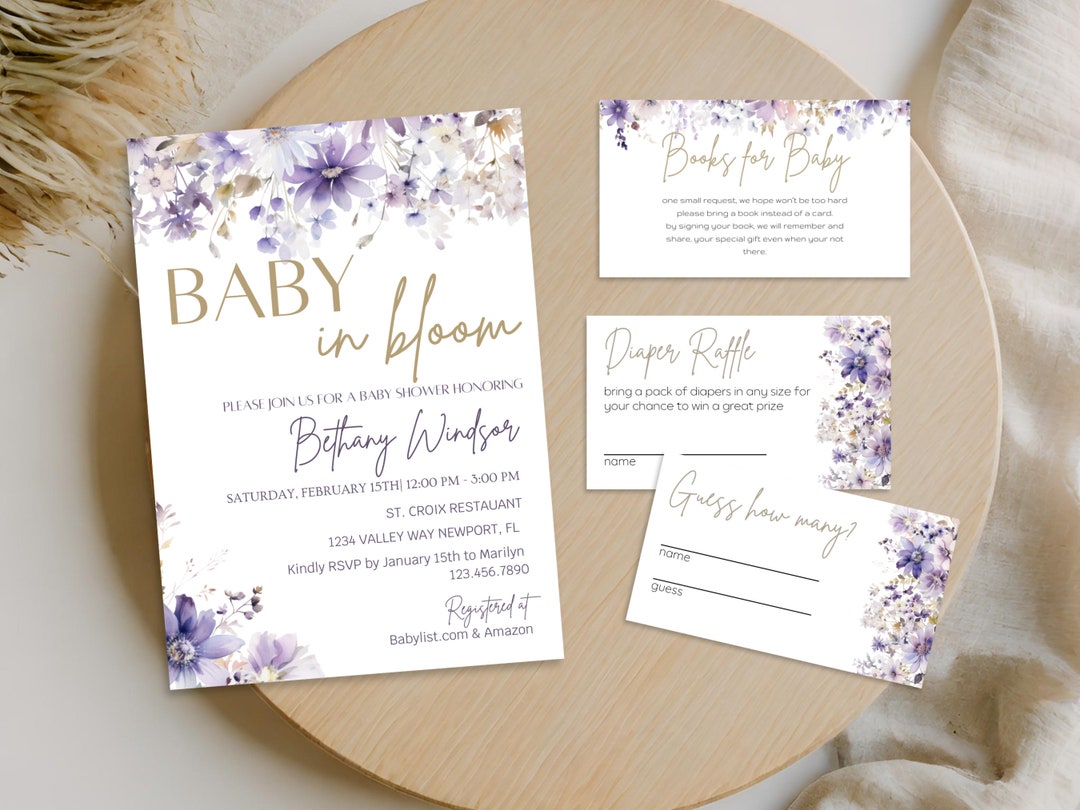 Editable Baby in Bloom Shower Invitation: Floral Theme (digital ...